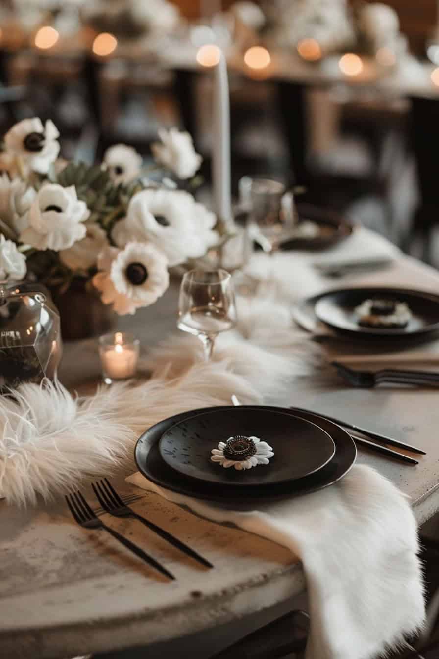 12 Timeless Black And White Table Settings For Weddings • Confetti & Roses