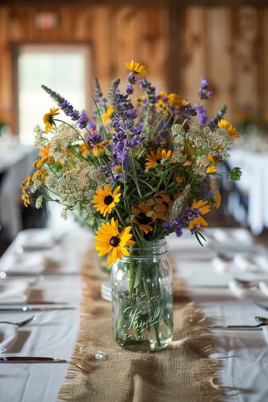 20 Beautiful Wildflower Centerpieces For Any Event • Confetti & Roses