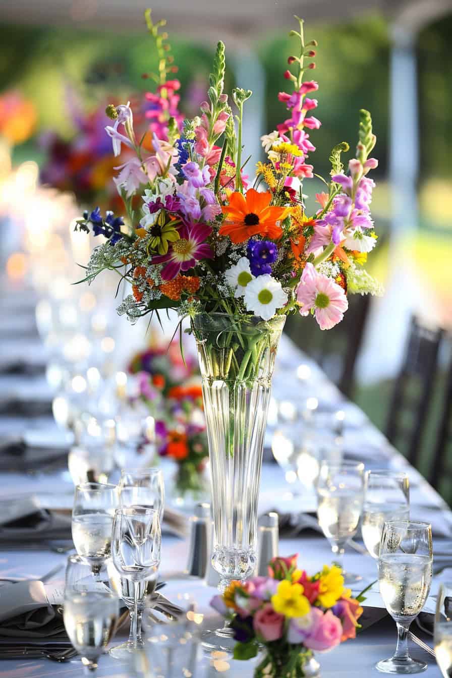 20 Beautiful Wildflower Centerpieces For Any Event • Confetti & Roses