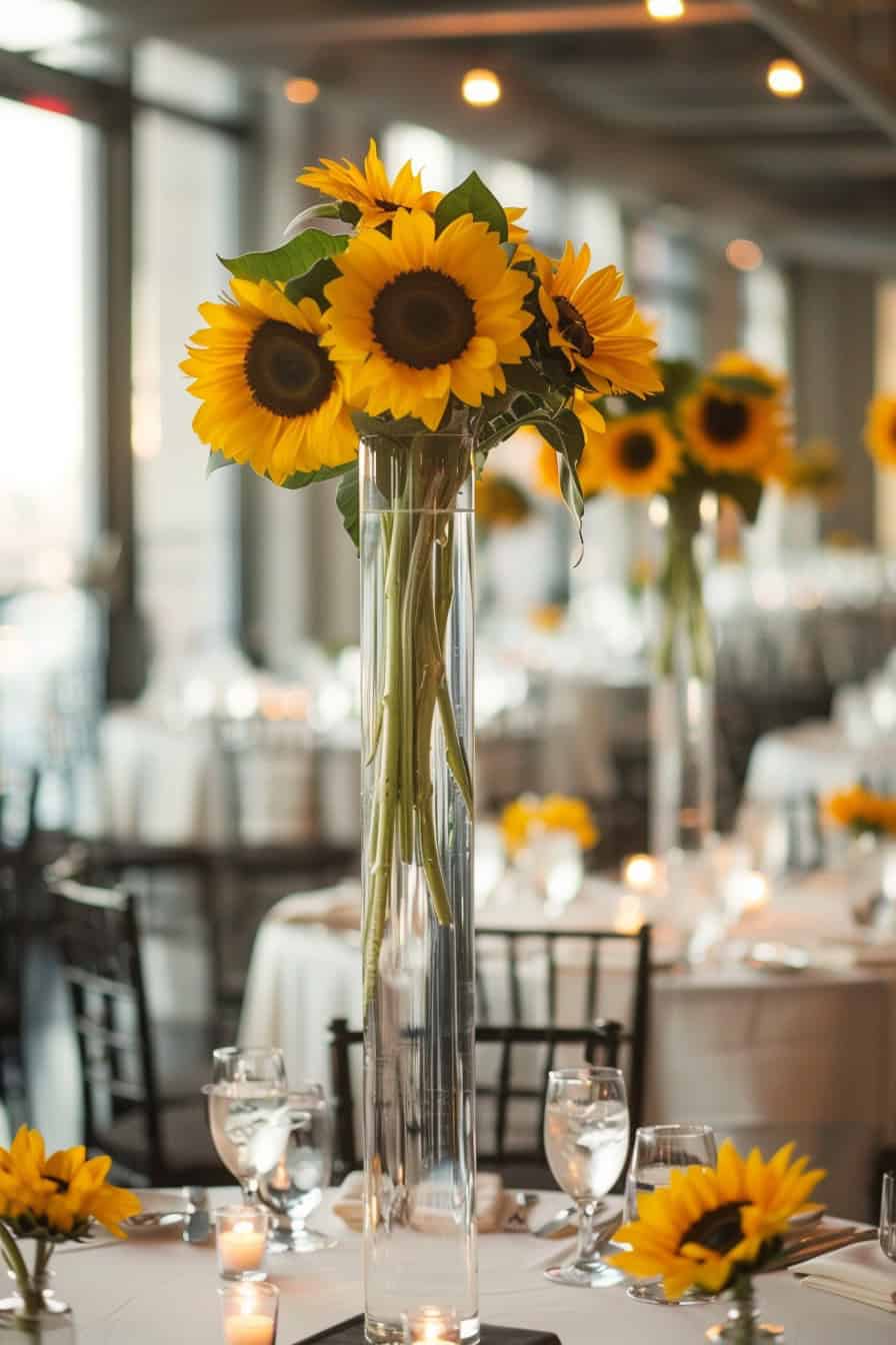 14 Sunflower Centerpiece Ideas For Weddings And Events • Confetti & Roses