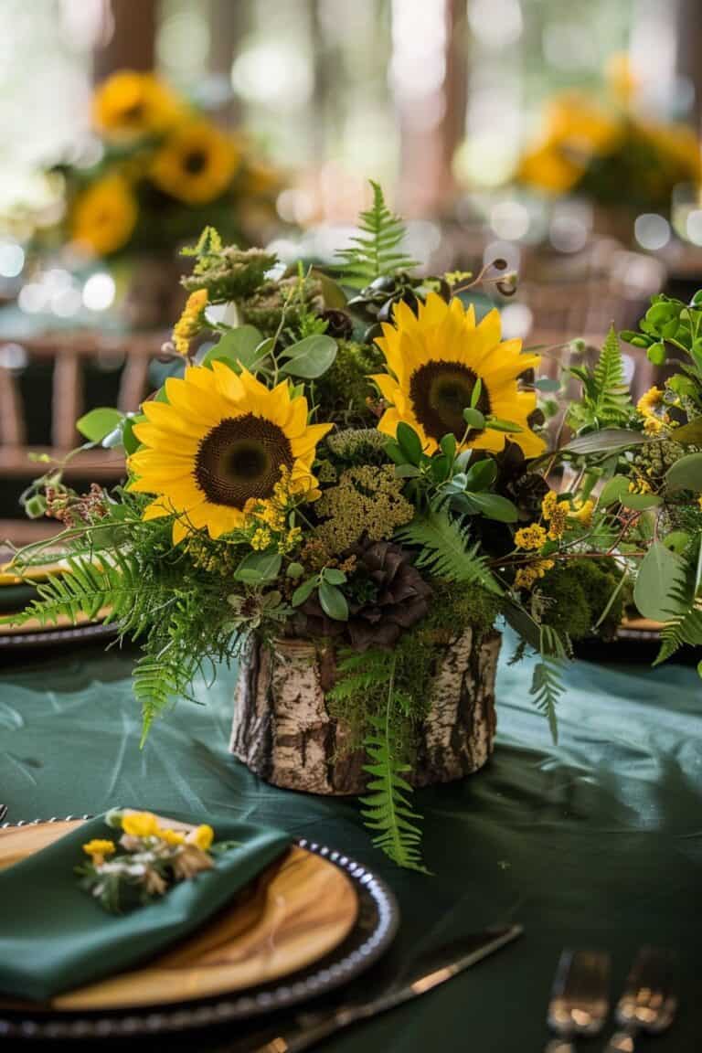 14 Sunflower Centerpiece Ideas For Weddings And Events • Confetti & Roses