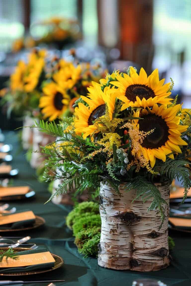 14 Sunflower Centerpiece Ideas For Weddings And Events • Confetti & Roses