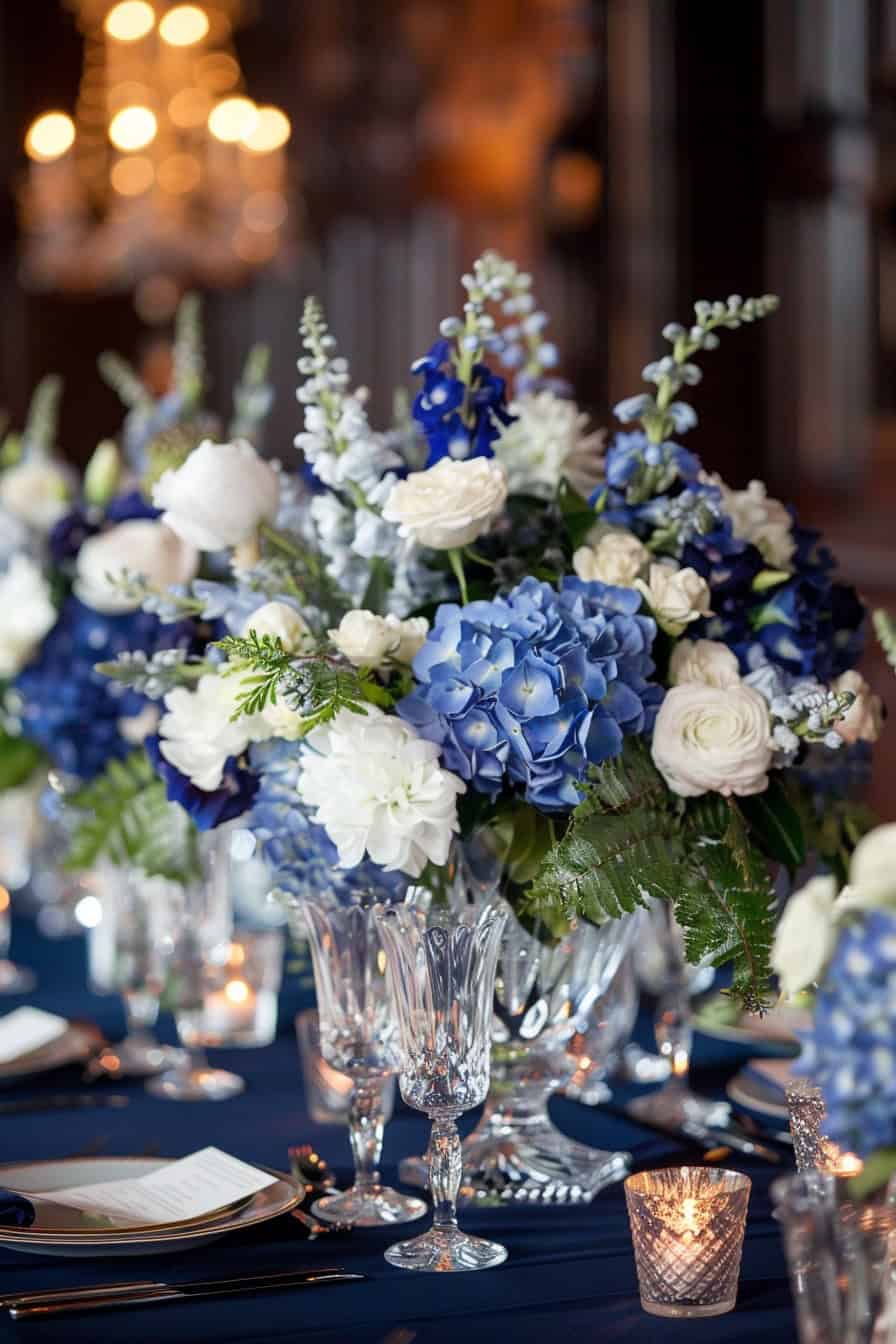 20 Royal Blue Centerpieces For Weddings • Confetti & Roses