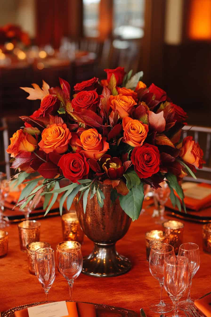 17 Fall Red Roses Centerpieces For Your Dream Wedding • Confetti & Roses