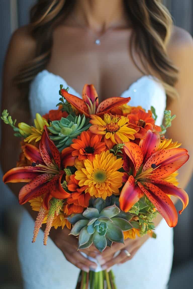 30 Beautiful Lily Bouquets For Your Big Day • Confetti & Roses