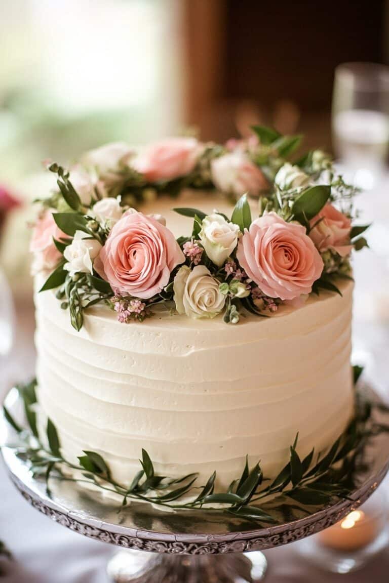 25 Elegant One Tier Wedding Cakes For Your Special Day • Confetti & Roses