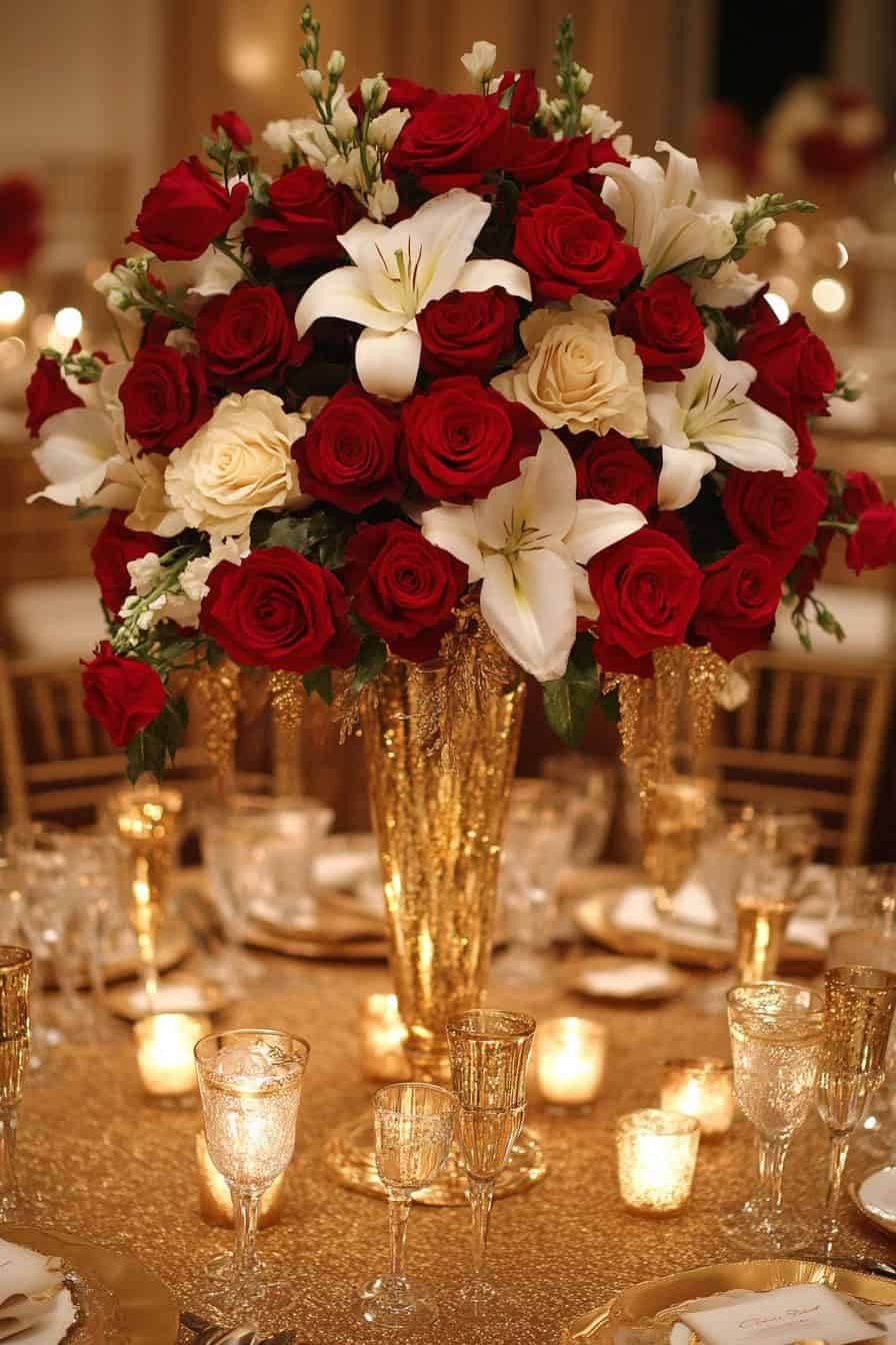 17 Fall Red Roses Centerpieces For Your Dream Wedding • Confetti & Roses