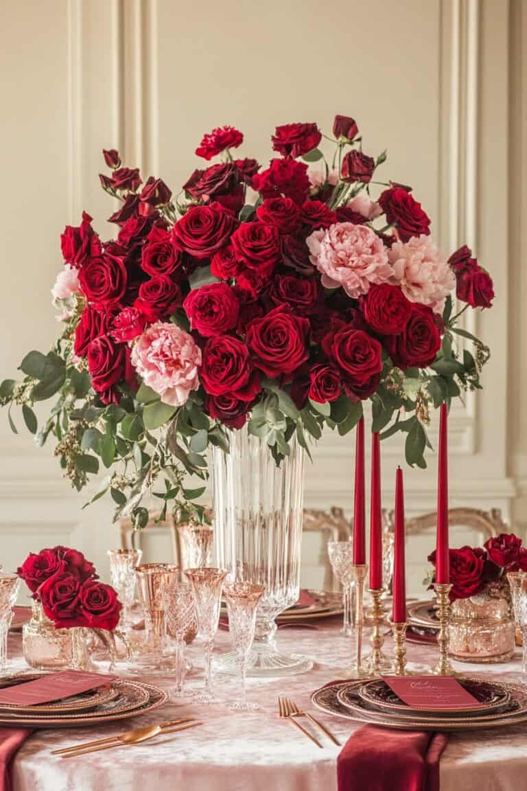 17 Fall Red Roses Centerpieces For Your Dream Wedding • Confetti & Roses