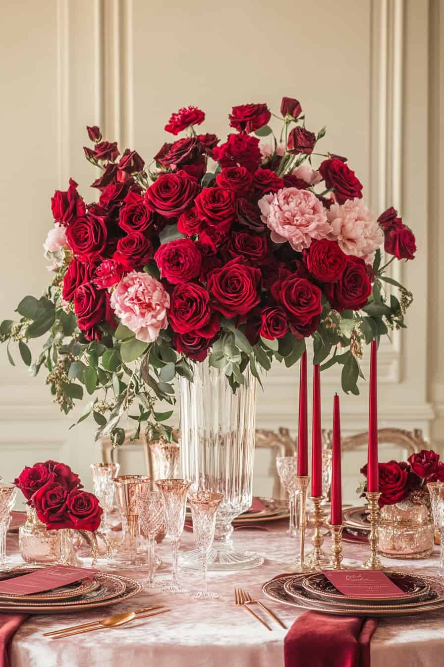 17 Fall Red Roses Centerpieces For Your Dream Wedding • Confetti & Roses