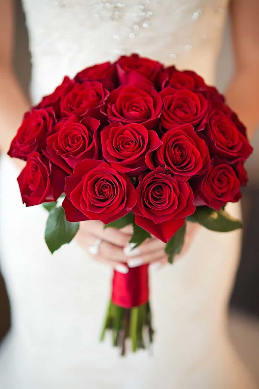 20 Timeless Red Rose Wedding Bouquets • Confetti & Roses