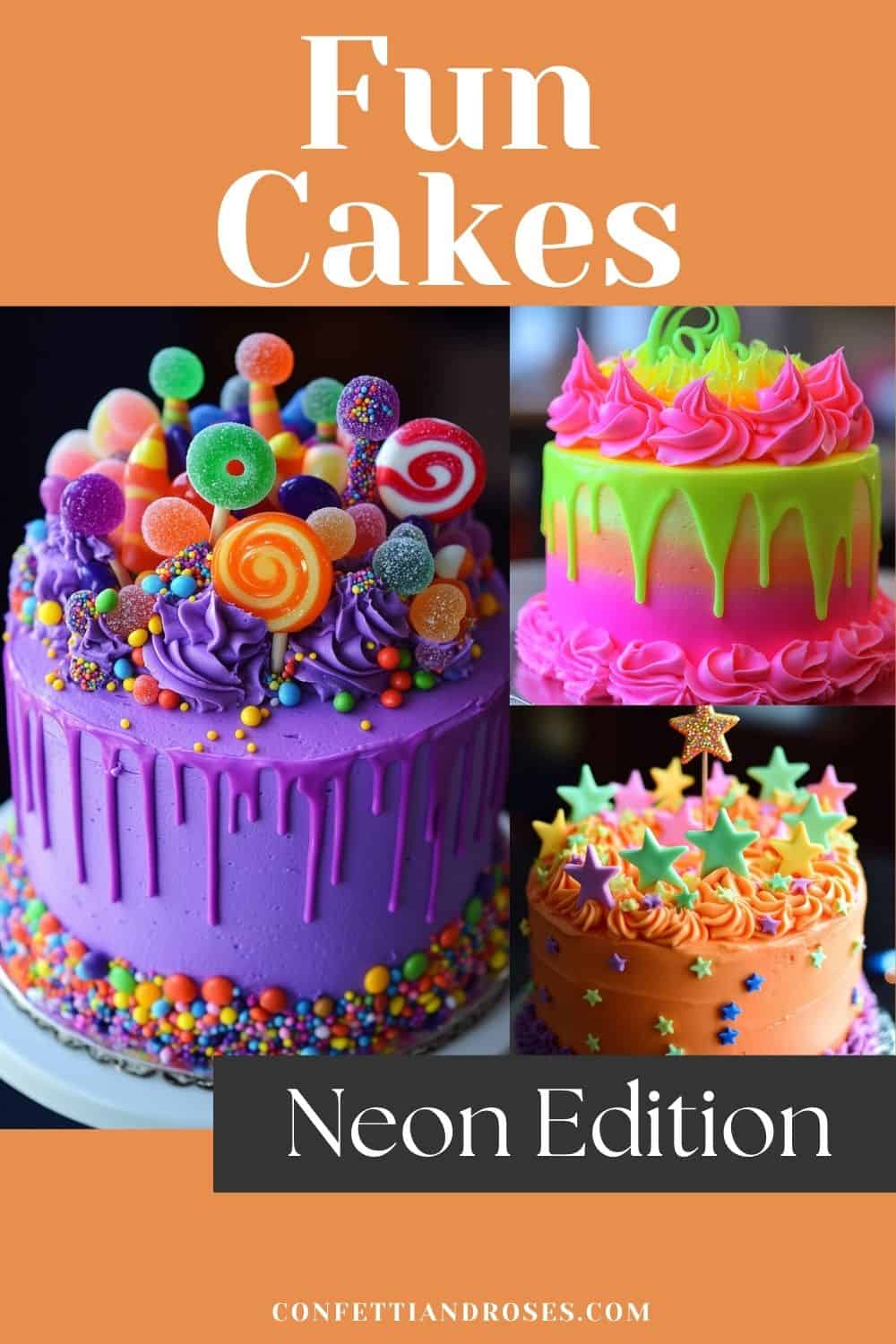 18 Creative Neon Cake Ideas For Your Next Party • Confetti & Roses