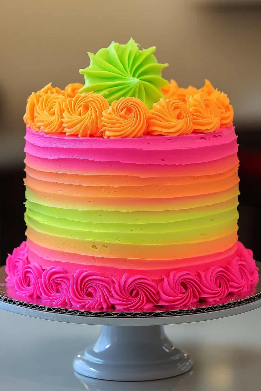 18 Creative Neon Cake Ideas For Your Next Party • Confetti & Roses