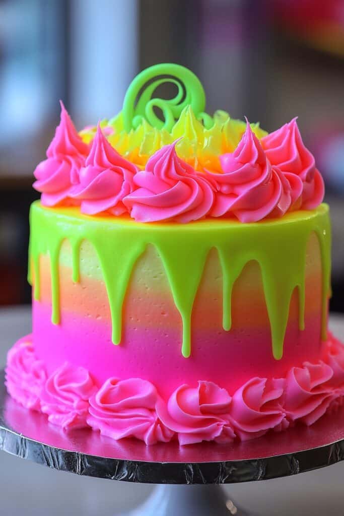 18 Creative Neon Cake Ideas For Your Next Party • Confetti & Roses