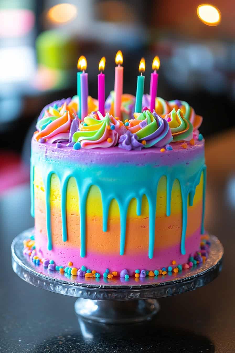18 Creative Neon Cake Ideas For Your Next Party • Confetti & Roses