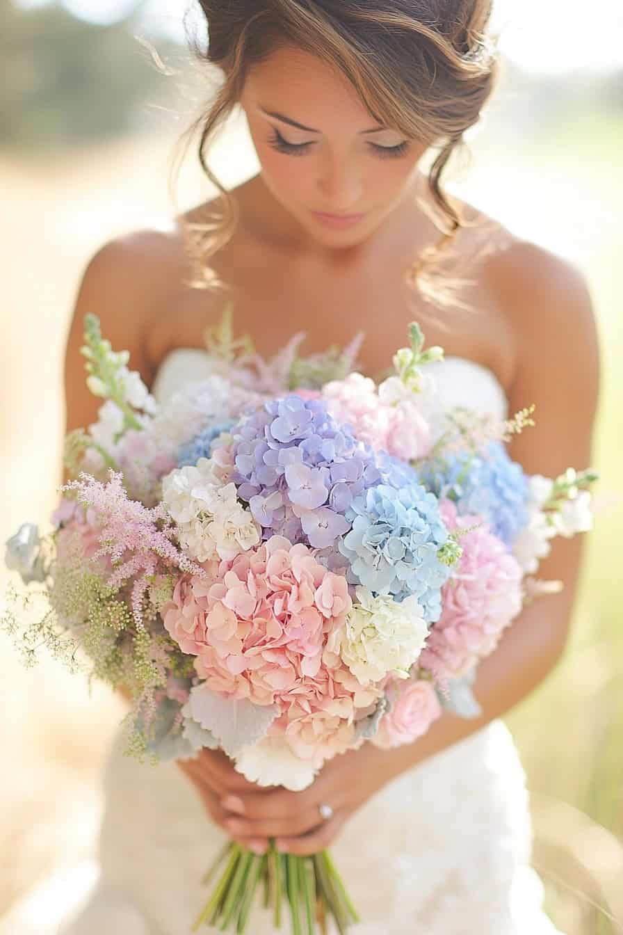24 Beautiful Hydrangea Bouquets For Your Big Day • Confetti & Roses