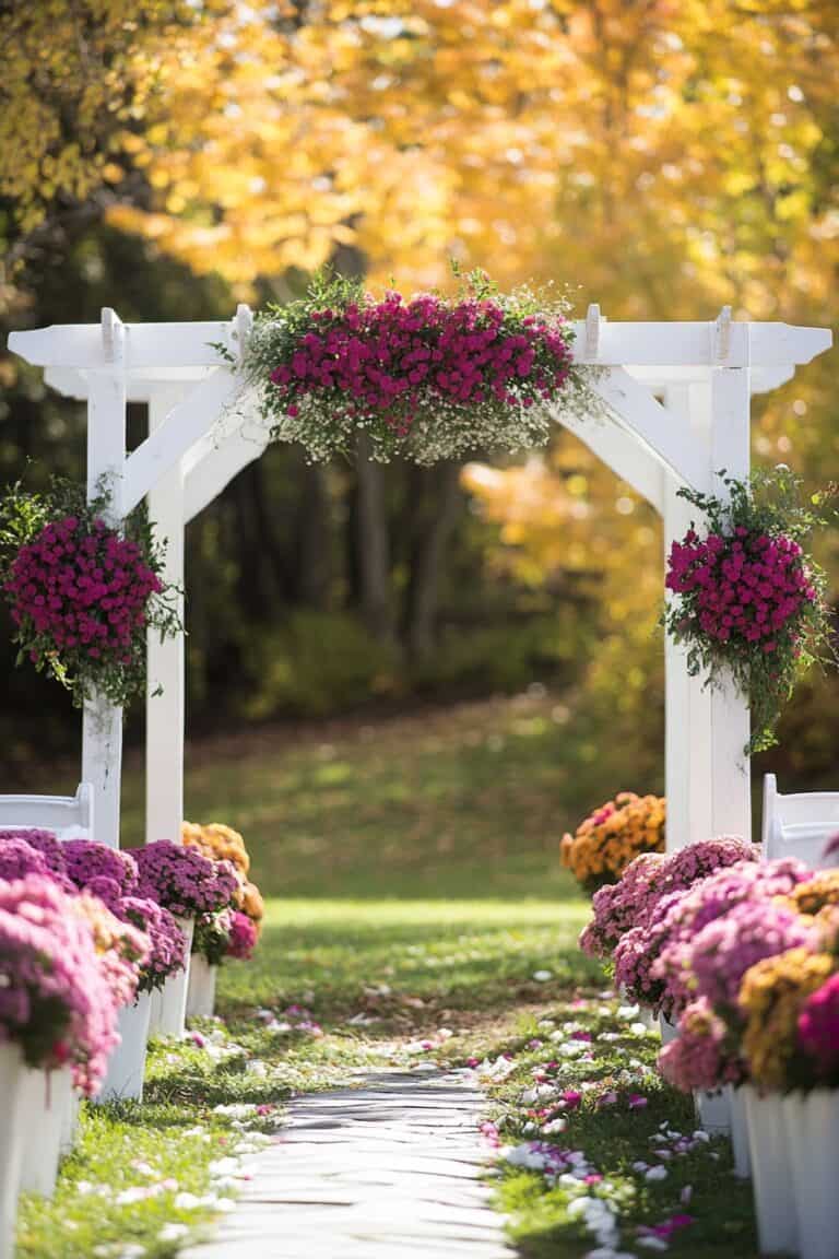 9 Creative Ways To Use Potted Mums In Your Wedding • Confetti & Roses