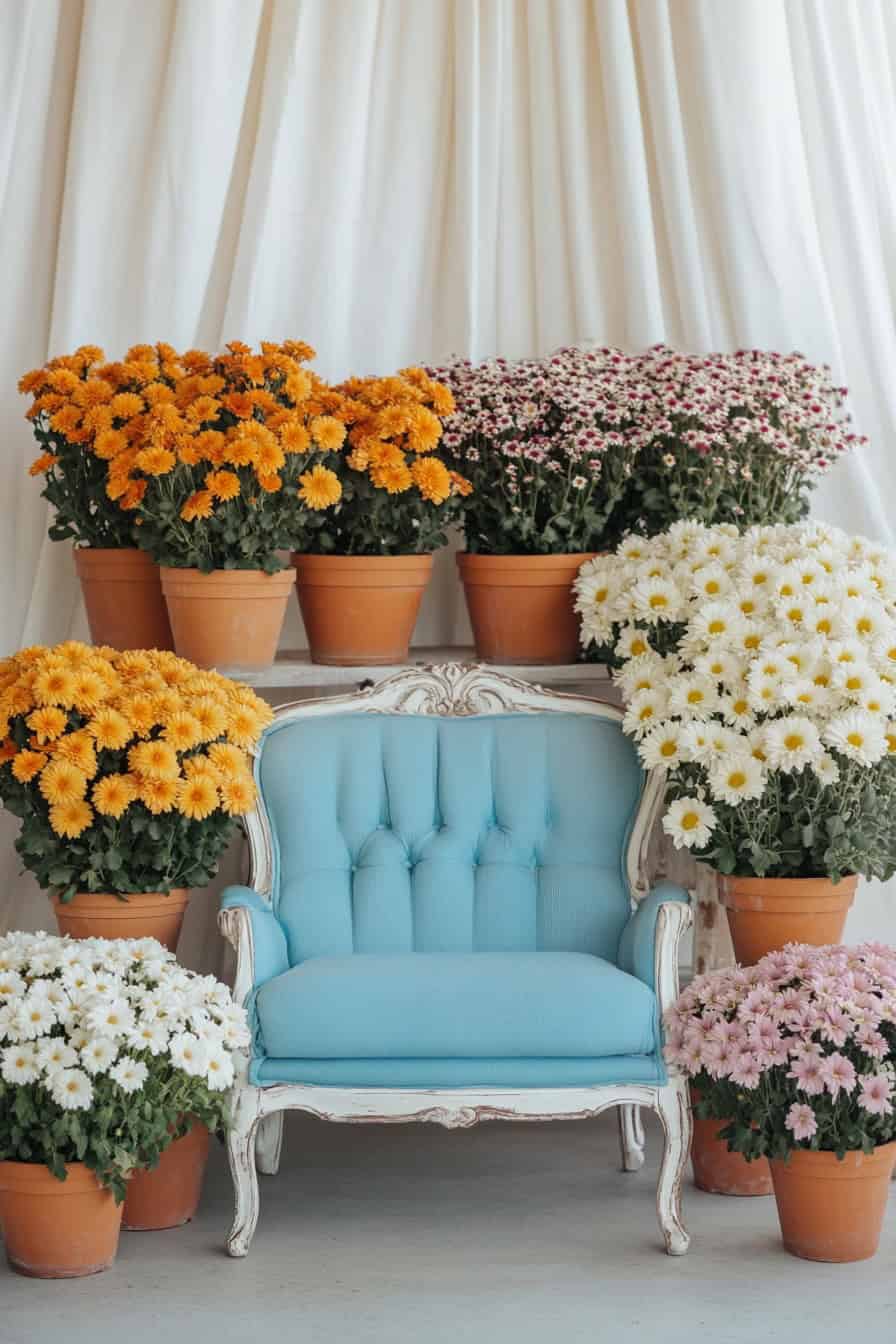 9 Creative Ways To Use Potted Mums In Your Wedding • Confetti & Roses