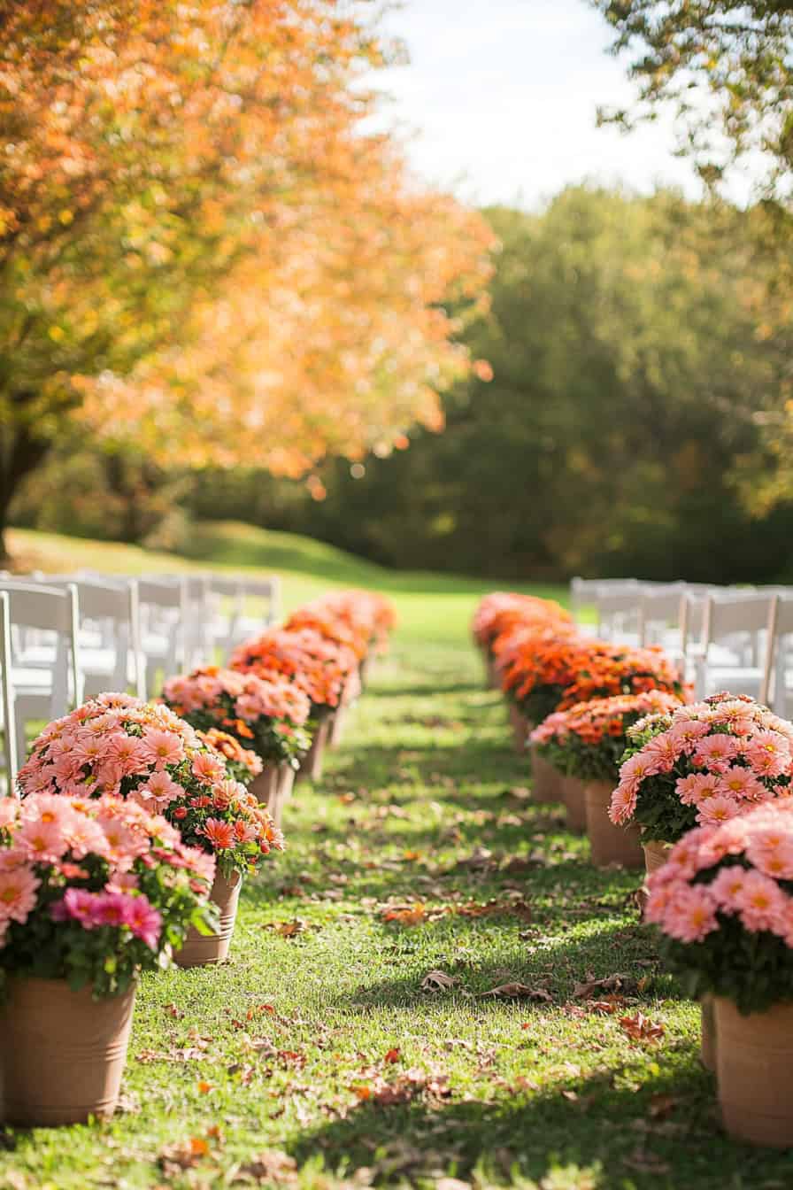 9 Creative Ways To Use Potted Mums In Your Wedding • Confetti & Roses