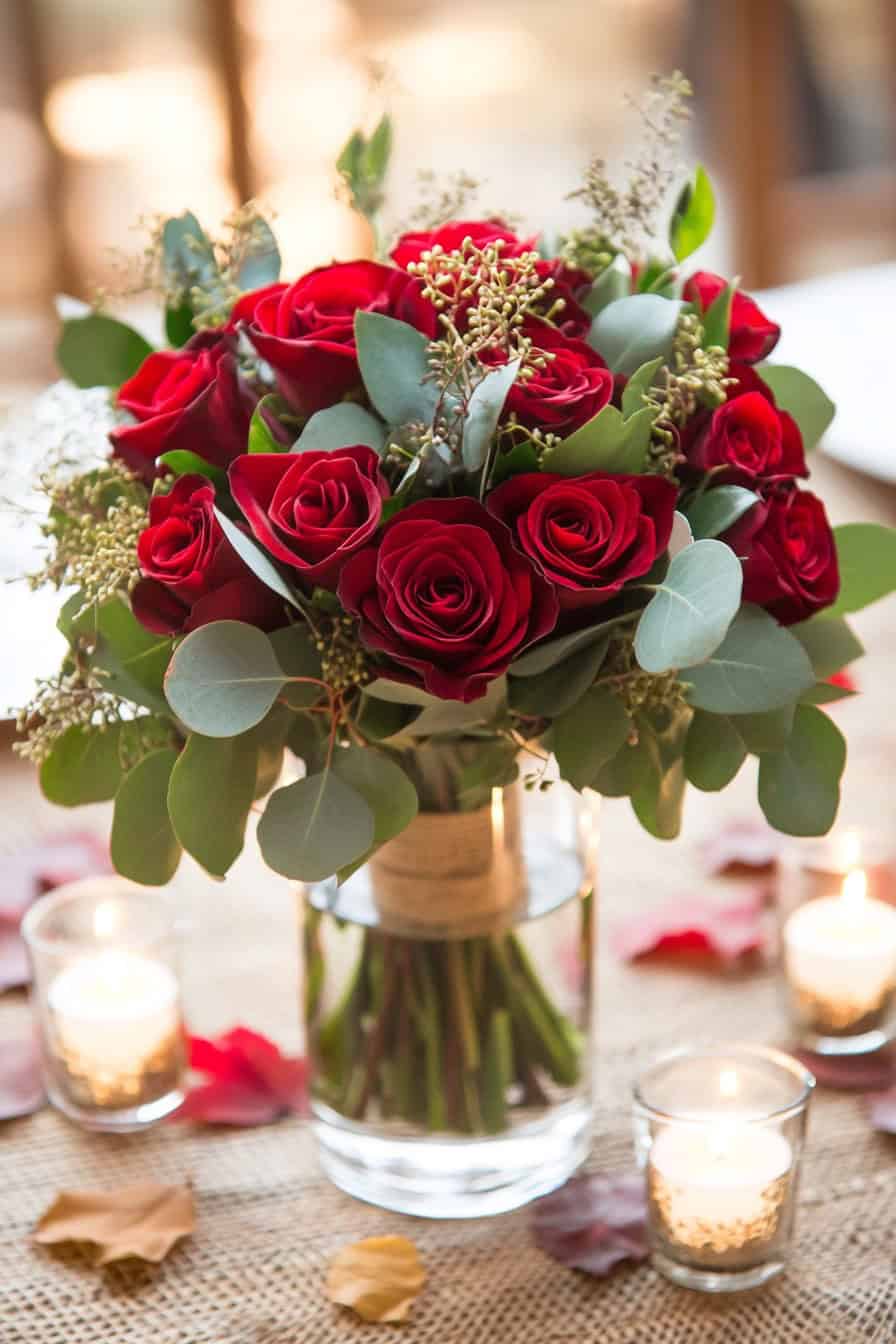 17 Fall Red Roses Centerpieces For Your Dream Wedding • Confetti & Roses