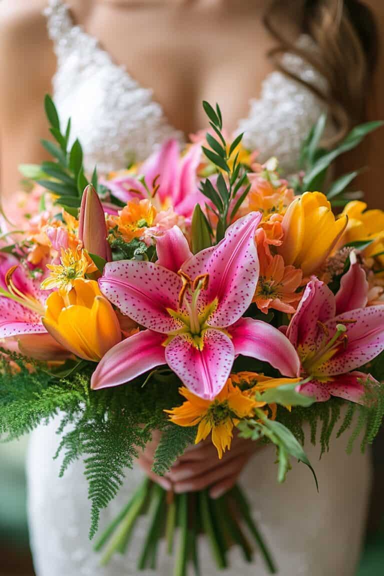 30 Beautiful Lily Bouquets For Your Big Day • Confetti & Roses