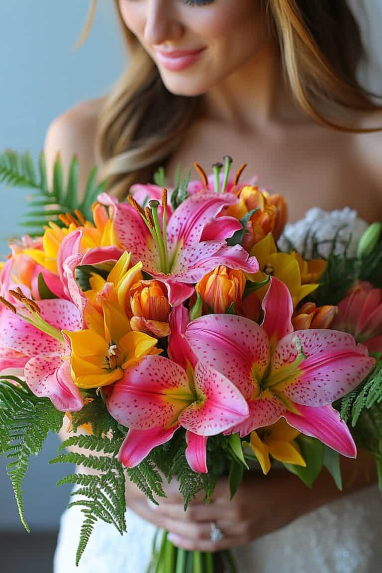 30 Beautiful Lily Bouquets For Your Big Day • Confetti & Roses
