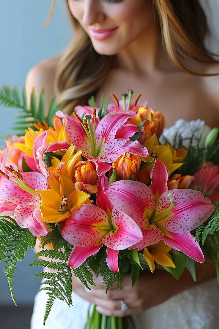 30 Beautiful Lily Bouquets For Your Big Day • Confetti & Roses