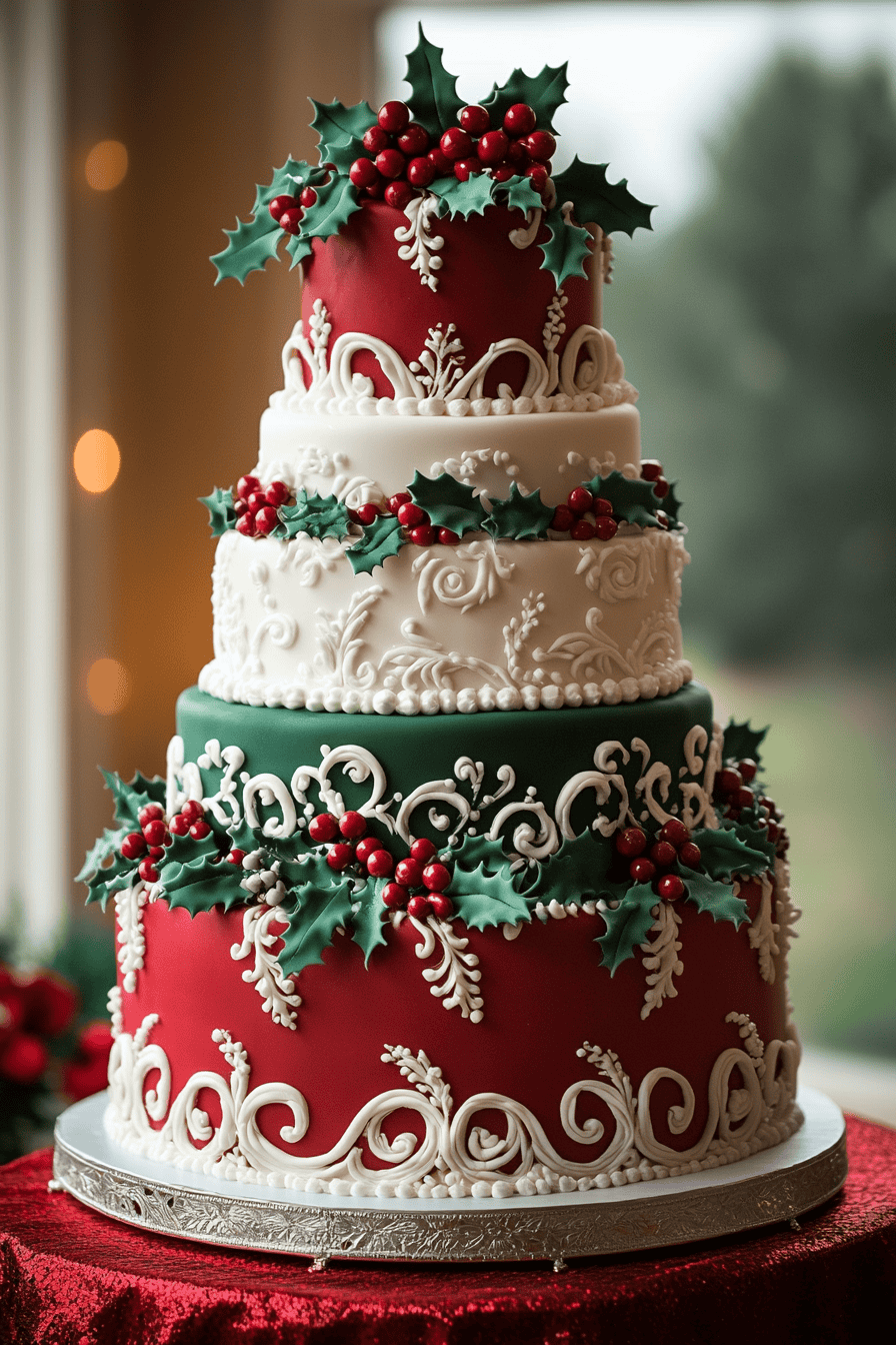 Deck The Halls With 25 Christmas Wedding Cakes • Confetti & Roses