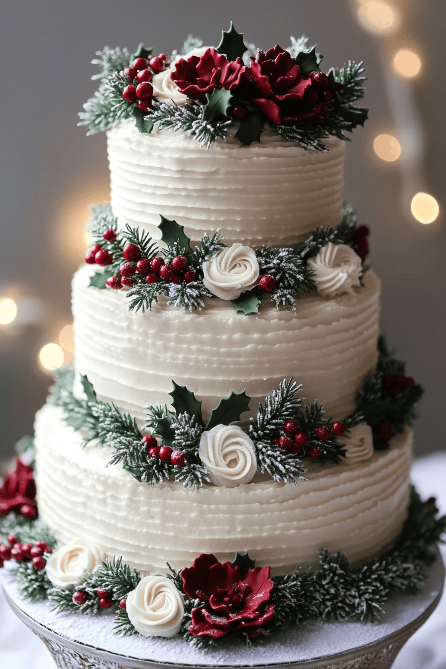 Deck The Halls With 25 Christmas Wedding Cakes • Confetti & Roses
