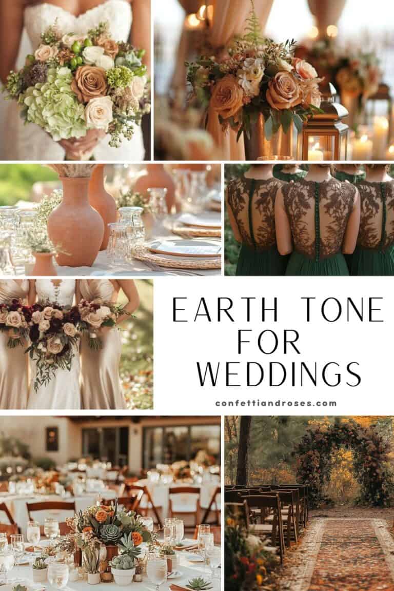 10 Beautiful Earth Tone Wedding Color Ideas And Palettes • Confetti & Roses