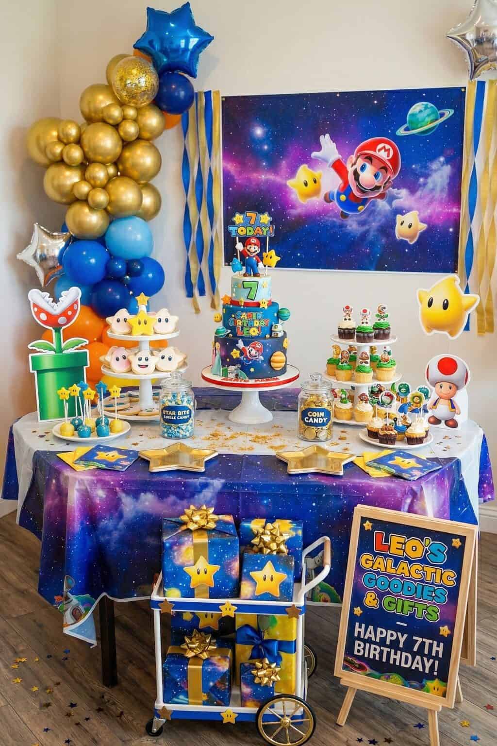 24 Epic Mario Galaxy Birthday Party Ideas • Confetti & Roses